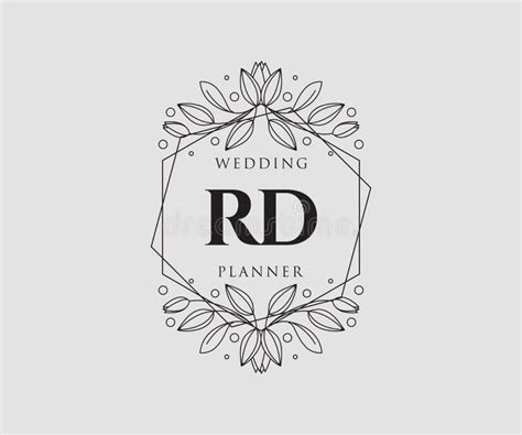 RD Initials Letter Wedding Monogram Logos Collection Hand Drawn Modern Minimalistic And Floral