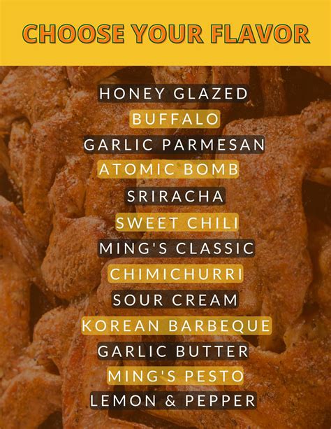 Carta Del Restaurante Mings Unli Wings Las Pinas