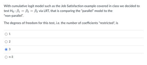 Solved With Cumulative Logit Model Such As The Job