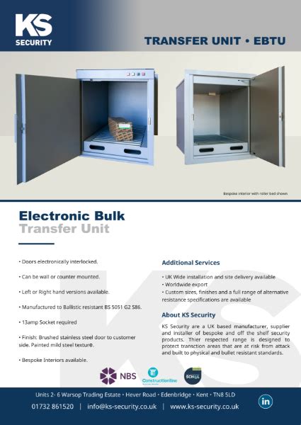 Electronic Bulk Transfer Unit KS Security NBS Source