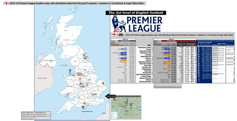 England Premier League 1st Division 2015 16 Location Map With 14