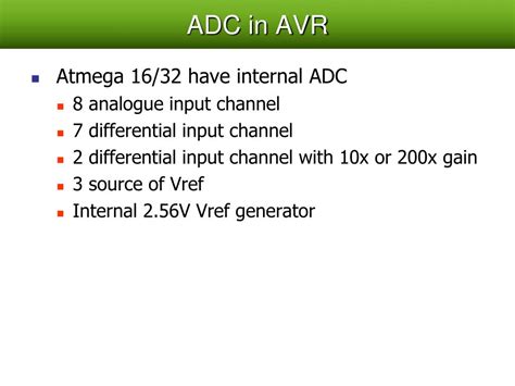 Ppt Adc And Dac Programming In Avr Powerpoint Presentation Free