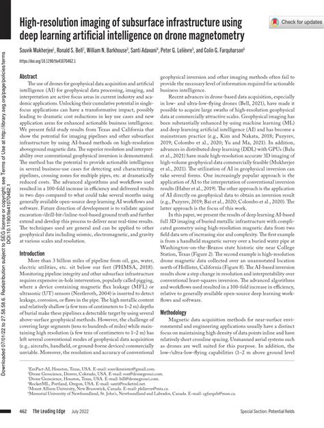 Pdf High Resolution Imaging Of Subsurface Infrastructure Using Deep Learning Artificial