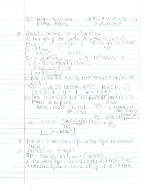 Tangent Planes And Normal Vectors MATH Studocu