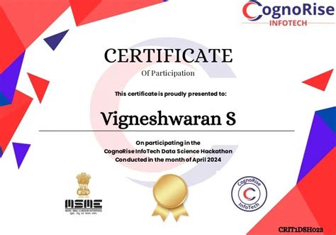 Vigneshwaran S On Linkedin I Am Proud To Have Earned A Certificate Of Participation In The