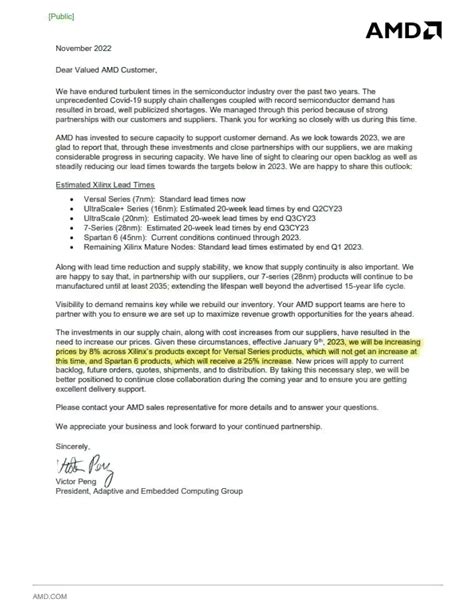 AMD To Raise Prices Of Xilinx Based FPGA Products By Up To 25 Starting 2023 Reveals Internal