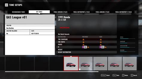 tunes not saving properly r forza