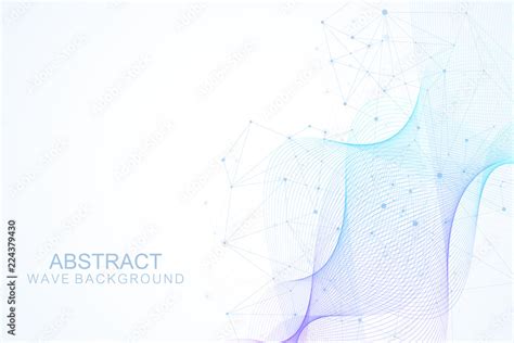 abstract plexus background with connected lines and dots wave flow
