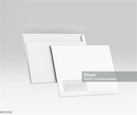 사실적인 흰색 봉투 C5 C6 모형 빈 편지 용지 C5 C6 템플릿 3d 렌더링 라이트 그레이 배경 봉투에 대한 스톡 사진 및 기타 이미지 Istock