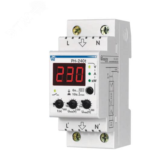 Реле напряжения РН-240Т 40А с термозащитой, ограничение тока, ( 2 DIN ...