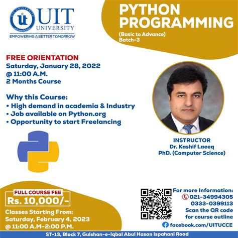 Uit University On Linkedin Short Course Python Programming Basic To Advance Free Orientation