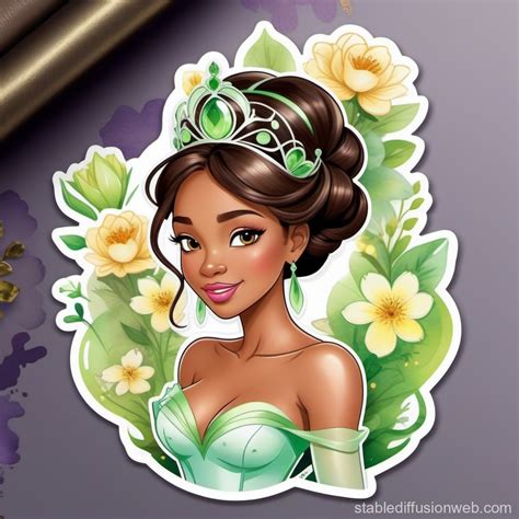 Abstract Watercolor Anime Art Of A Princess Tiana From The Disney Movie