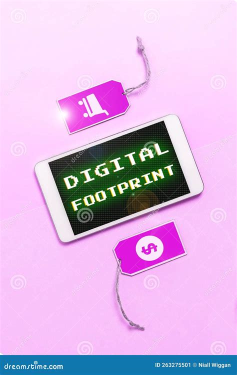 Writing Displaying Text Digital Footprint Business Idea Uses Digital Technology To Operate The