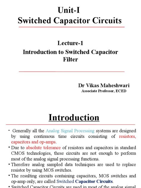unit i switched capacitor circuits pdf mosfet capacitor