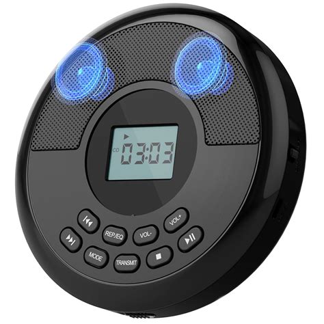 Boporo Portable Cd Player Bluetooth Rechargeable Walkman Cd Player With Speakers And Headphones