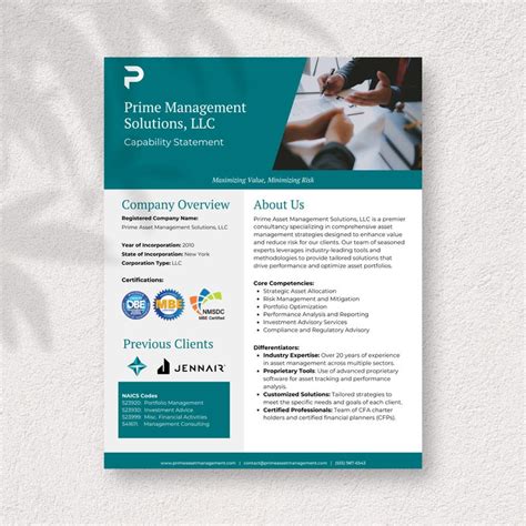 Consulting Capability Statement Template Professional Customizable