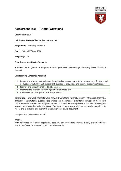 Hi6028 Tutorial Question Assignment 1 1 Warning Tt Undefined