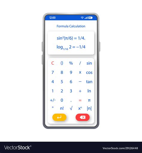 Formula Calculation Smartphone Interface Template Vector Image