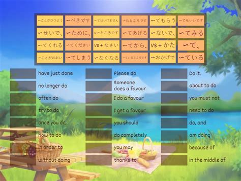 Unit 3 Topic 1 Grammar Patterns Match Up