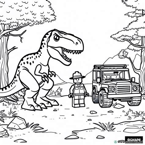 Jurassic World Lego Coloring Page Download Or Print For Free