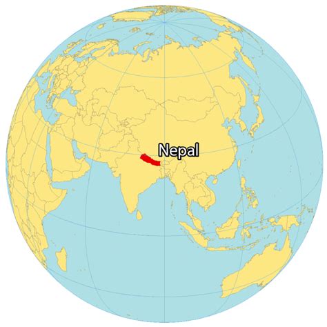 Nepal On A Map Of Europe