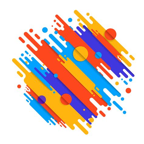 Various Colored Rounded Shapes Lines In Diagonal Rhythm Vector Illustration Of Dynamic