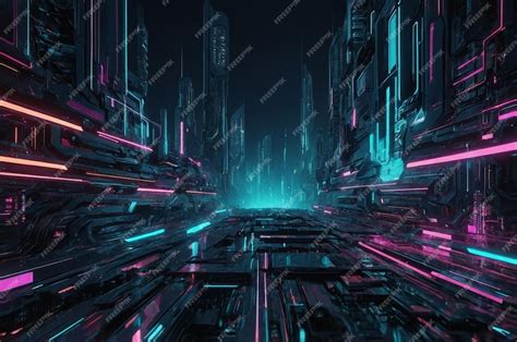 Abstract Cyberpunk Shape Stylish Background Premium Ai Generated Image
