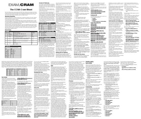 Ccna Cram Sheeticnd 1pdf Ip Address Computer Network