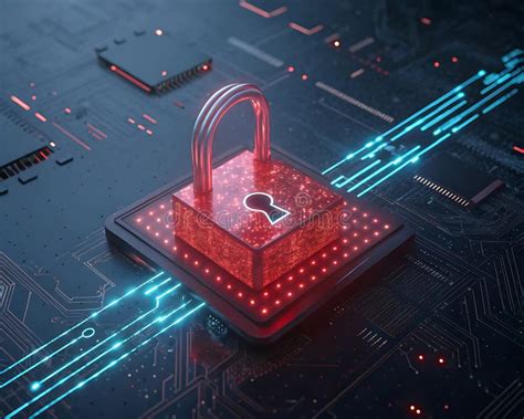 A Digital Security Futuristic Padlock Illustration With Binary Code Stock Illustration