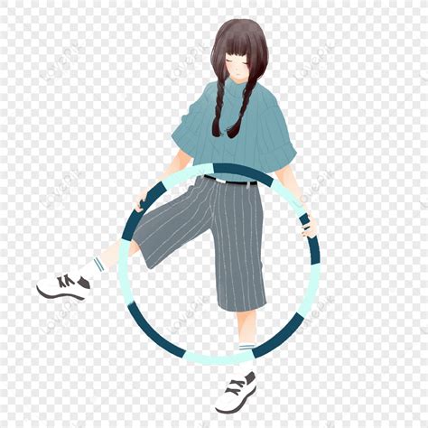 훌라후프 여자 Png 일러스트 무료 다운로드 Lovepik