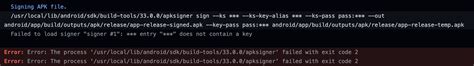 Getting Error Signing Apk · Issue 7 · Ilharpsign Android Release · Github