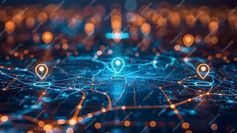 Mapa Digital Com Pinos De Localização Que Simbolizam Conectividade De