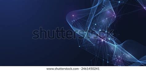 Abstract Big Data Visualization Digital Network Stock Vector Royalty Free