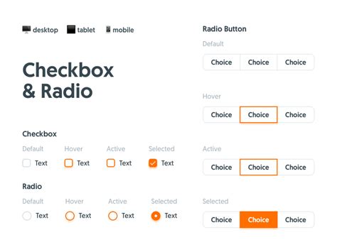 Checkbox And Radio Kitt Ornikar Design System By Julien Perrière For