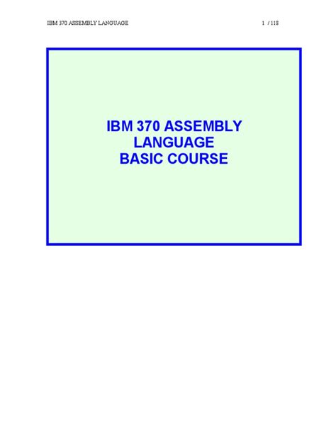 Ibm Assembler Mannual Pdf Subroutine Assembly Language
