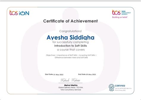 Ayesha Siddiqha On Linkedin View My Achievement