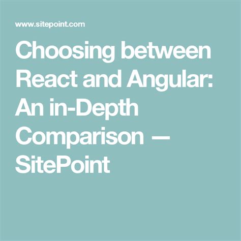 React Vs Angular A Comprehensive Comparison