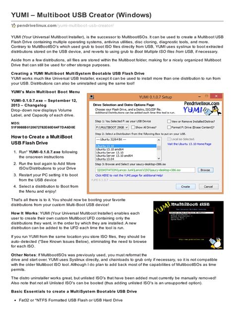 yumi multiboot usb creator windows pdf pdf usb flash drive booting