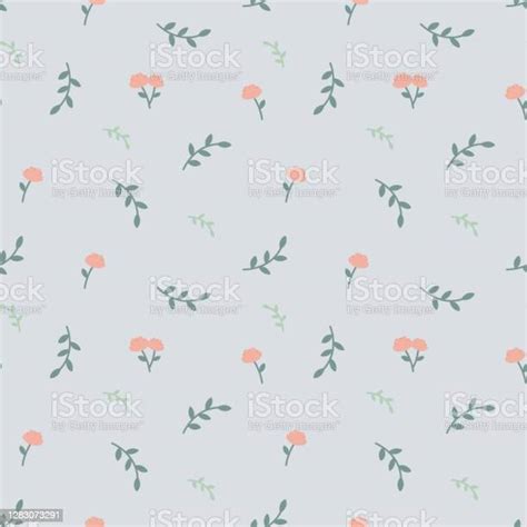 벡터 일러스트가 매끄러운 패턴입니다 귀여운 미니멀 한 이미지 파스텔 색상의 나뭇가지와 꽃을 낙서합니다 배경 장식 0명에 대한 스톡 벡터 아트 및 기타 이미지 Istock