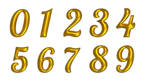 Premium Vector 3d Luxury Golden Set Of Number Digits One Two Three Four Five Six Seven Eight
