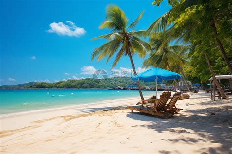 一个阳光明媚的沙滩高清图片下载 正版图片600846665 摄图网