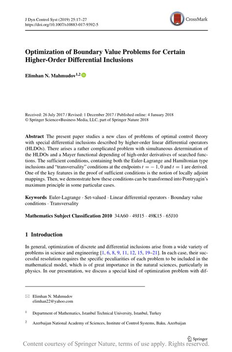 optimization of boundary value problems for certain higher order