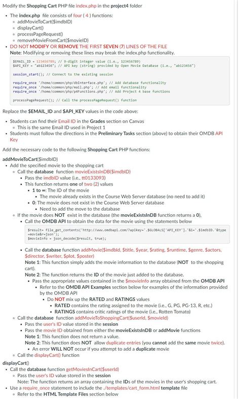 solved modify the shopping cart php file index php in the
