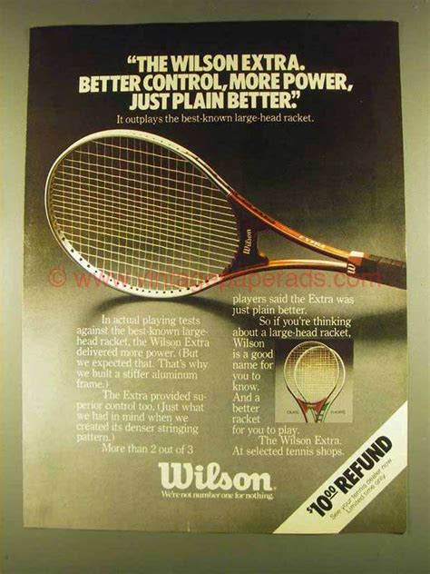 1980 Wilson Extra Tennis Racket Ad Better Control