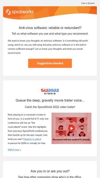 spiceworks email newsletters