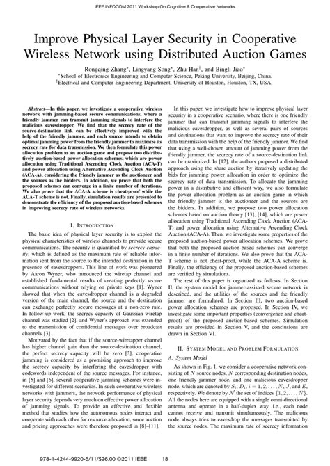 Pdf Improve Physical Layer Security In Cooperative Wireless Network