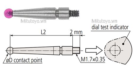 Kim đo đồng Hồ So Chân Gập Mitutoyo ø 2mm Ruby 21cza209 21czb068 21cza201 21cza210 21cza211