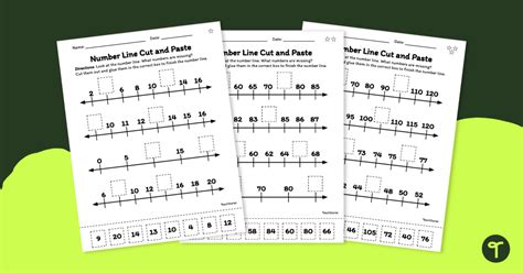 Number Lines Cut And Paste Worksheets Teach Starter