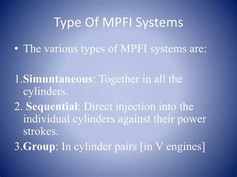 Multi Point Fuel Injection PPT