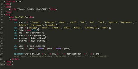 cara mencetak hari tanggal dan waktu realtime dengan javascript